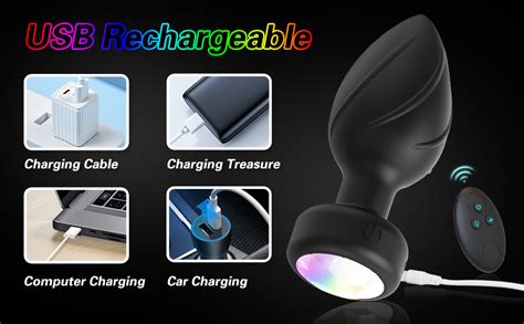 10 Modes Vibrating Butt Plug Led Colorful Light Up Remote Control Anal Plug For