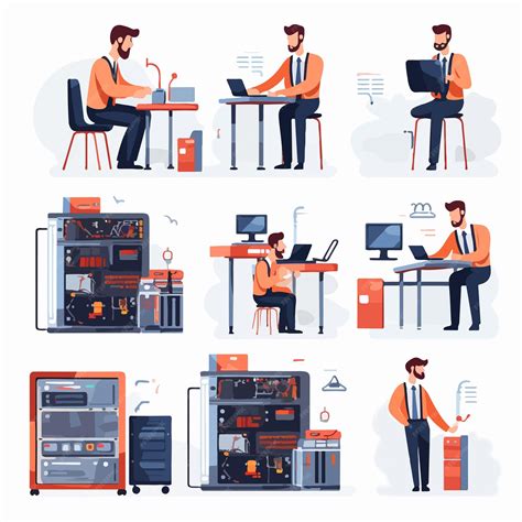 Professional System Administrator Vector Illustrations Set Premium Ai Generated Vector