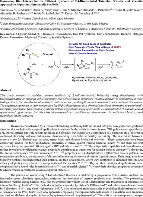 Harnessing Diazoketones For The Efficient Synthesis Of 24
