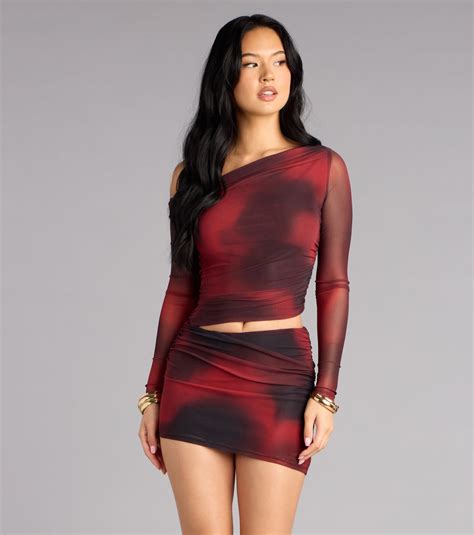Midnight Ember Mesh Mini Dress And Windsor