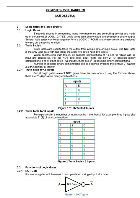 Gce Olevels Computer 2210 Logic Gates Notesandtopical Computer Science 2210 Gce Olevels