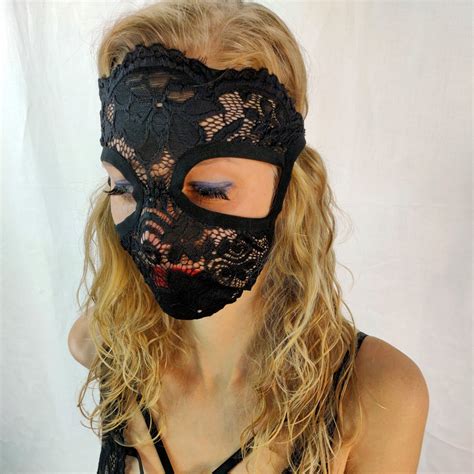 Sexy Mask Bdsm Mask Lace Sexy Mask Black Face Mask Fetish Mask Face Mask Erotic Mask