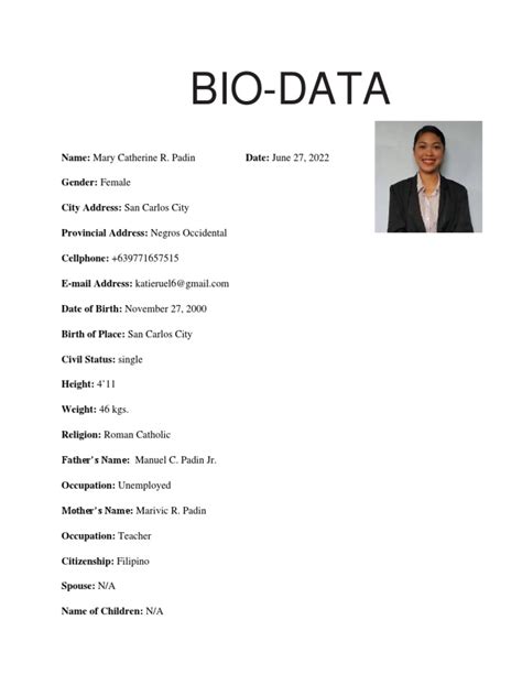 Bio Data Pdf