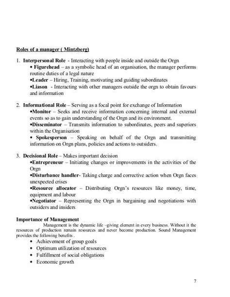 Principles Of Management Lecture Notes Lectures Notes Organization And Management Management