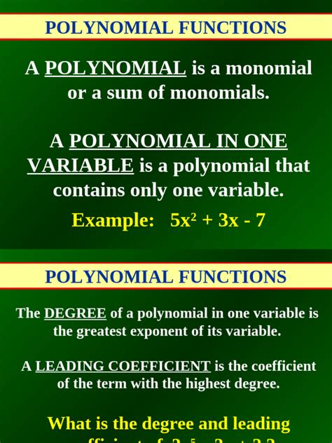 71 Polynomial Functions Pdf Polynomial Mathematics Of Computing