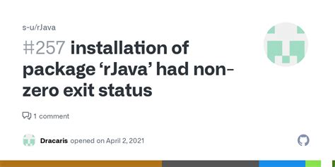 installation of package ‘rjava had non zero exit status · issue 257