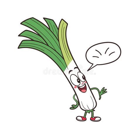 Delightful Cartoon Leek Character Design Stock Vector Illustration Of Cartoon Leek 354899036