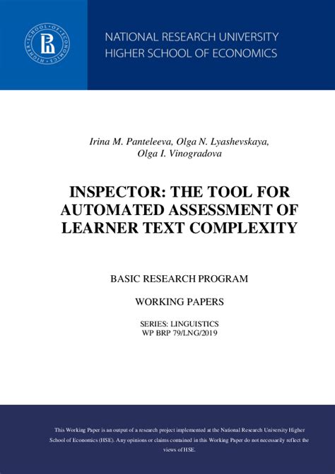 Pdf Inspector The Tool For Automated Assessment Of Learner Text