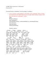 Biostatistics HW Docx BME Introduction To Biostatistics Homework Download The