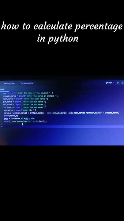 Percentage Calculation Program In Python For Beginners