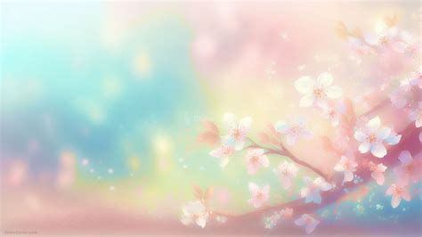Powerpoint Background Spring With Pretty Pastel Cherry Blossoms Slidescorner