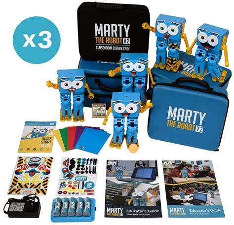 class pack of 15 marty the robot v2s classroom extras robotical