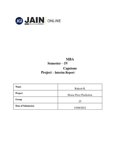 Final Report Capstone Project House Price Prediction Pdf Regression