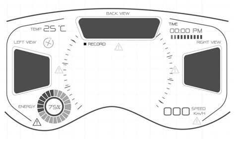 Hud Sci Fi Interface Screen Monochrome View Design Virtual Reality Futuristic Technology Display