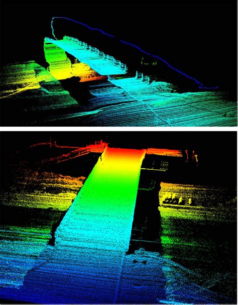 Lidar Scan Of Bridge Deck A Before And B After Altitude Estimate