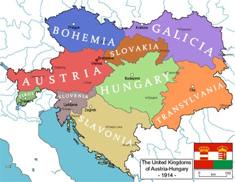 Map Of The Austro Hungarian Empire In 1914 Nzhistory New Zealand Austro