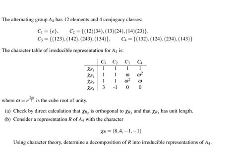 solved the alternating group a4 has 12 elements and 4