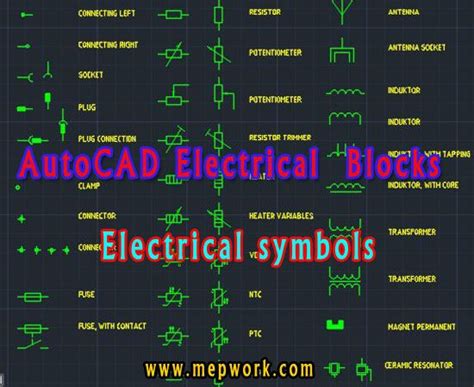 Autocad Electrical Symbols Blocks Electrical Symbols Electricity Electrical Plan Symbols