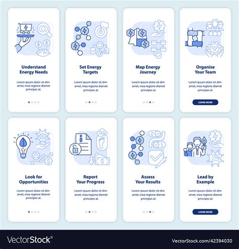 Management Of Energy Use Blue Light Onboarding Vector Image
