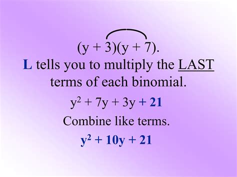 Lesson 7 7th Foil Ppt Polynomials Multyply With Foil Method Ppt Physics Science