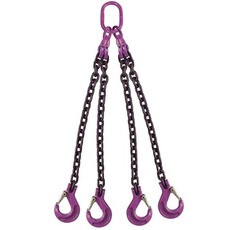 516 X 6 4 Leg Chain Sling W Sling Hooks Grade 100