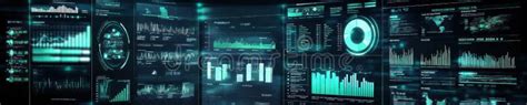 Professional Dark Themed Business Dashboard Interface For Data Analysis