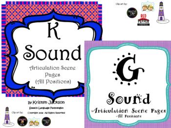 K And G Sound Articulation Pages Bundle By Lighthouse Speechie Tpt