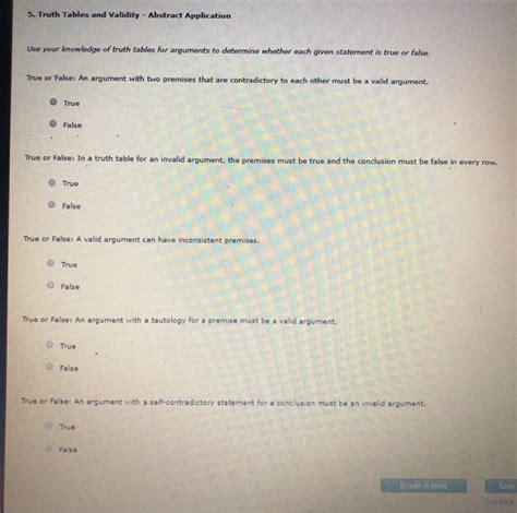 Solved Truth Tables And Validity Abstract Application Chegg