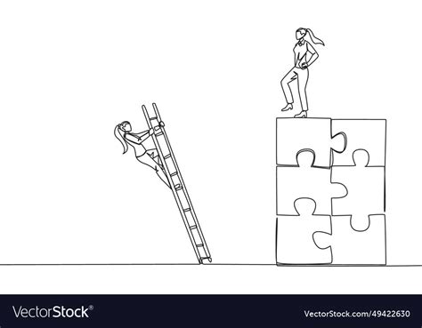 Single Continuous Line Drawing Businesswoman Vector Image