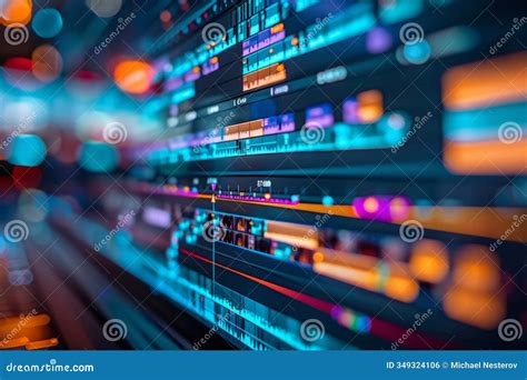 Video Editing Software Interface Showing Timeline Editing Process Stock