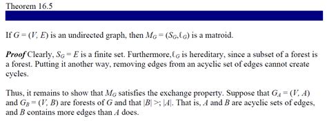 Solved Algorithms What Is A Graphic Matroid And Why Does