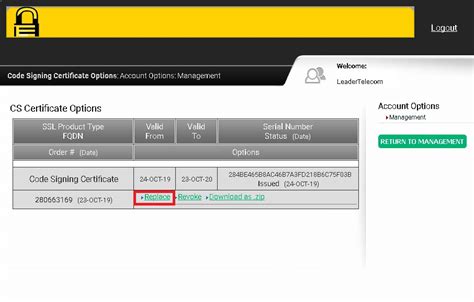 Reissue Sectigo Comodo Code Signing Certificate Leaderssl