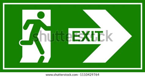 Emergency Exit Sign Man Running Out Stock Vector Royalty Free 1110429764 Shutterstock