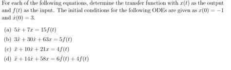 Solved For Each Of The Following Equations Determine The