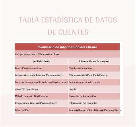Plantillas Datos Del Cliente Para Excel Gratis Y Hojas De Cálculo De