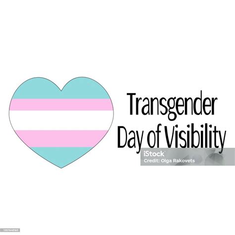 가시성의 트랜스 젠더의 날 세 가지 상징적 인 색상의 심장 국제 트랜스젠더 가시화의 날에 대한 스톡 벡터 아트 및 기타 이미지