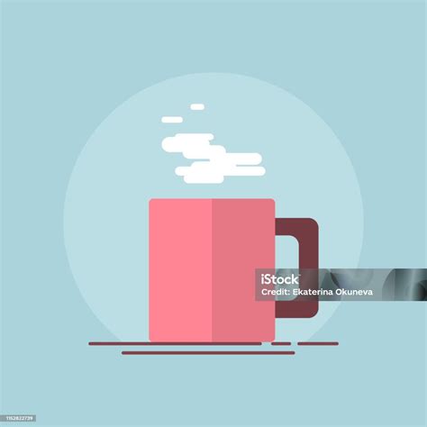 커피 컵 아이콘 벡터 일러스트 레이 션입니다 그림자가 있는 플랫 디자인 0명에 대한 스톡 벡터 아트 및 기타 이미지 0명 개념 기계류 Istock