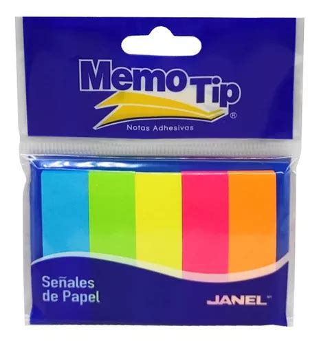 Notas Adhesivas Janel Memotip 250 Señales Neon 1 5 X 5 Cm En Venta En