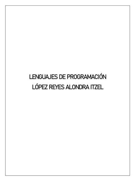 lenguajes de programación pdf lenguaje de programación