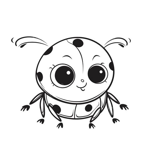 Halaman Mewarnai Ladybug Kartun Dengan Titik Titik Coklat Menguraikan