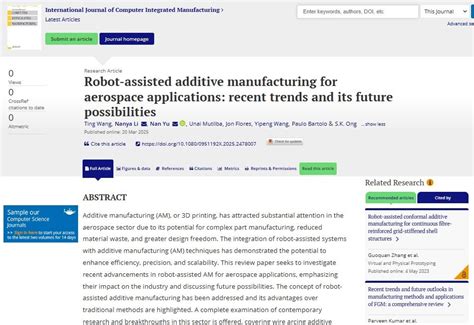 Robot Assisted Additive Manufacturing For Aerospace Applications