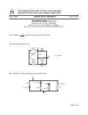 Hw Pdf The Hong Kong University Of Science And Technology Department Of Electronic And