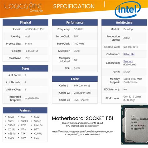 Processor 6th 7th Generation Gseries Intel Core I3 I5 I7 Socket