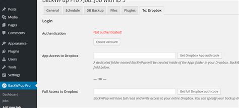 How To Backup Wordpress To Dropbox Backwpup Docs