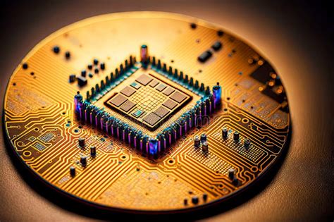 Circuits And Microchips For Technological Products Wafer Semiconductor Manufacturing Stock