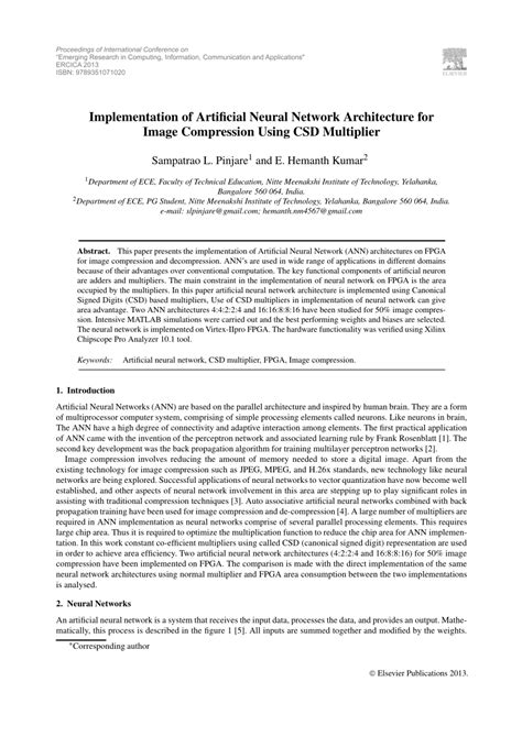 Pdf Implementation Of Artificial Neural Network Architecture For
