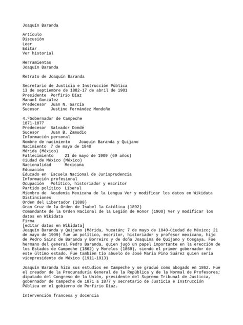 Joaquín Baranda Político E Historiador Mexicano Pdf México Viajes Y Turismo