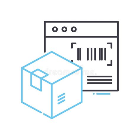 Tracking Number Line Icon Outline Symbol Vector Illustration Concept Sign Stock Vector