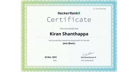kiran s on linkedin hackerrank skill certificate