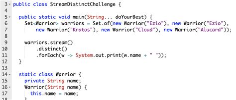 Streams Set Distinct Java Challenge